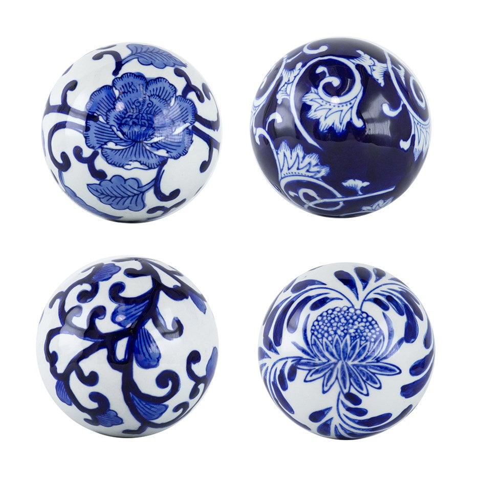 ALINE DECORATIVE BLUE/WHITE PORCELAIN ORBS-ASSORTED – Kate Co Home ...